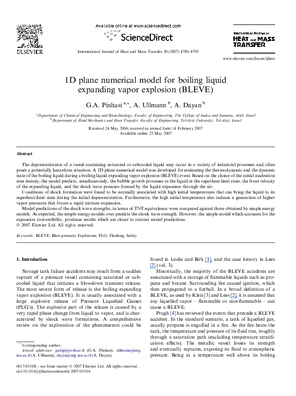 (PDF) 1D plane numerical model for boiling liquid expanding vapor ...