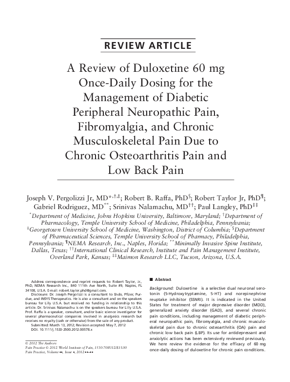 (PDF) A review of duloxetine 60 mg once-daily dosing for the management ...