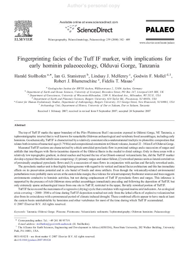 (PDF) Fingerprinting facies of the Tuff IF marker, with implications ...
