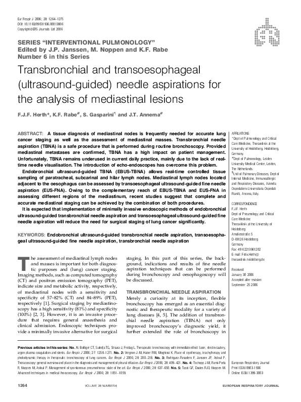 (PDF) Endobronchial ultrasound-guided transbronchial needle aspiration ...