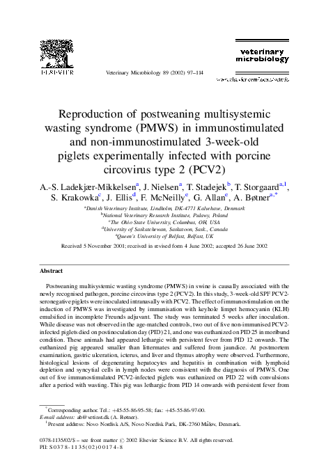 (PDF) Reproduction of postweaning multisystemic wasting syndrome (PMWS ...