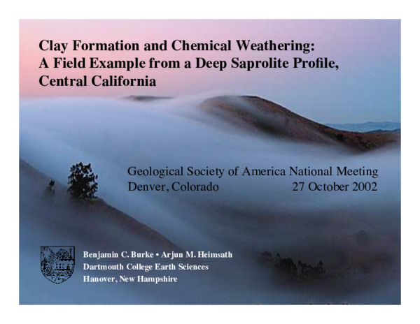 (PDF) CLAY DIAGENESIS AND CHEMICAL WEATHERING: A FIELD EXAMPLE FROM A ...