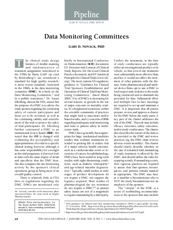 (PDF) Data Monitoring Committees