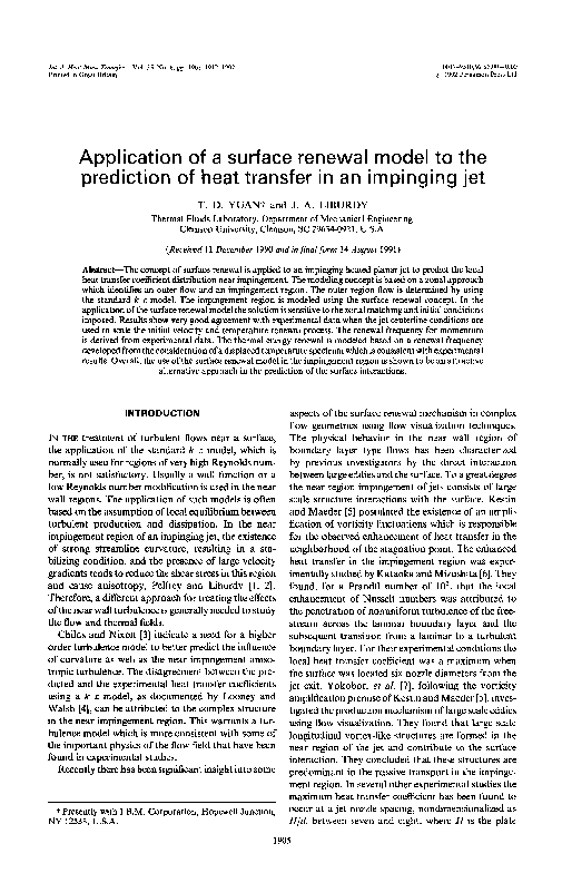 (PDF) Application of a surface renewal model to the prediction of heat ...