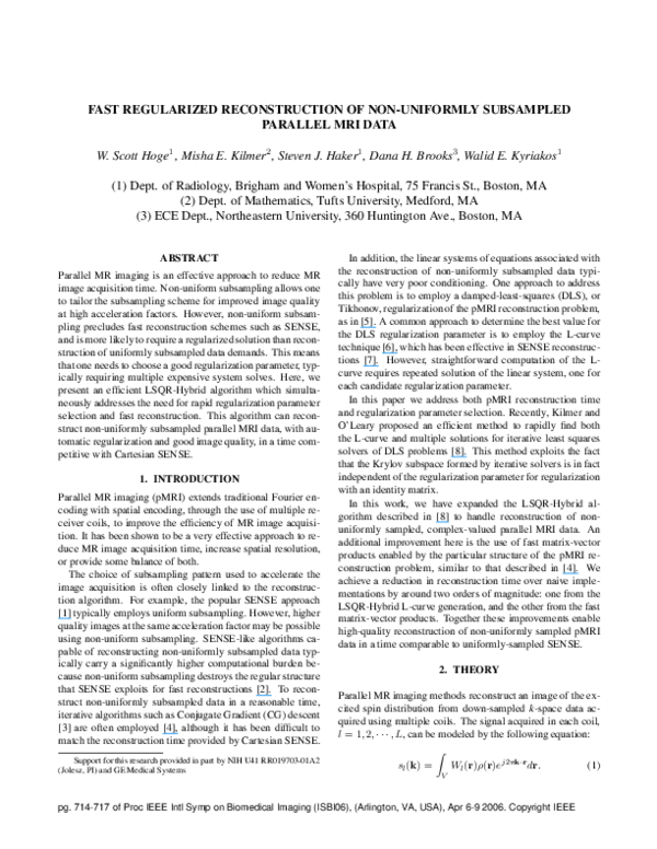 (PDF) FAST REGULARIZED RECONSTRUCTION OF NON-UNIFORMLY SUBSAMPLED PARTIAL-FOURIER PARALLEL MRI DATA