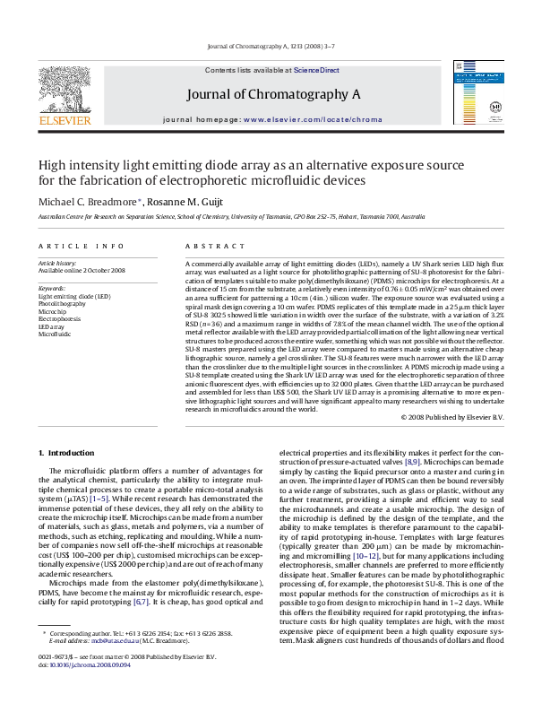 (PDF) High intensity light emitting diode array as an alternative ...