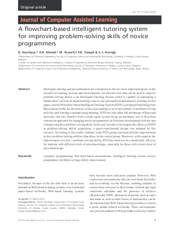 (PDF) A flowchart-based intelligent tutoring system for improving problem-solving skills of ...