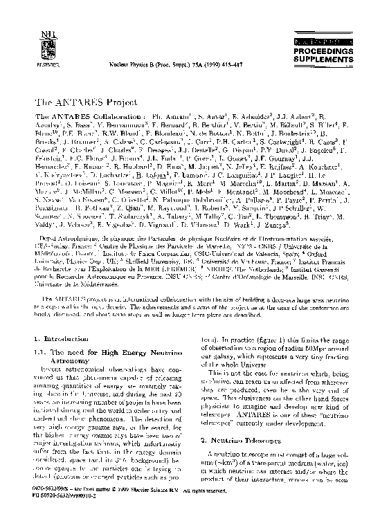 (PDF) The ANTARES Project