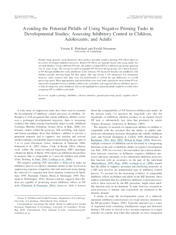 (PDF) Avoiding the potential pitfalls of using negative priming tasks in developmental studies ...