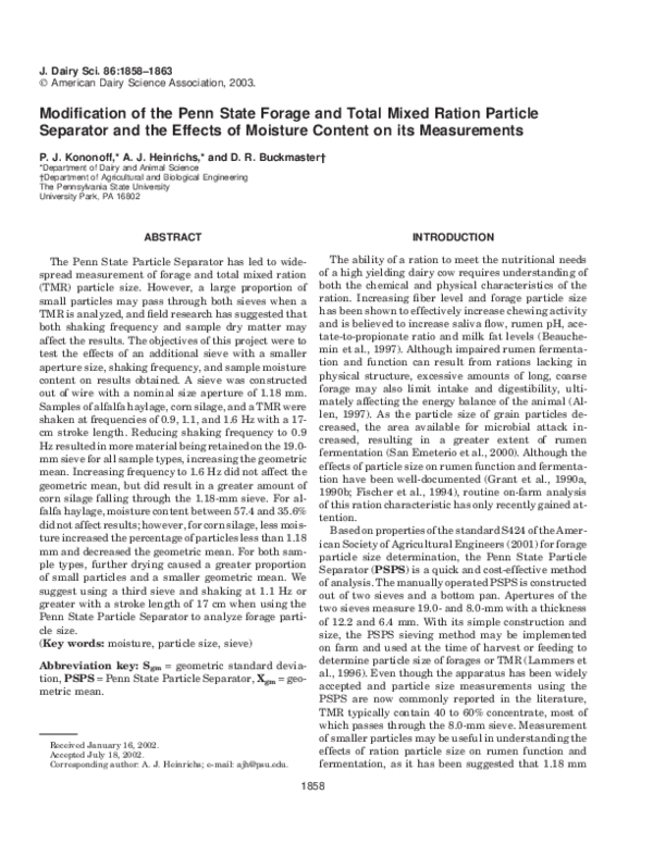 (PDF) Modification of the Penn State Forage and Total Mixed Ration ...