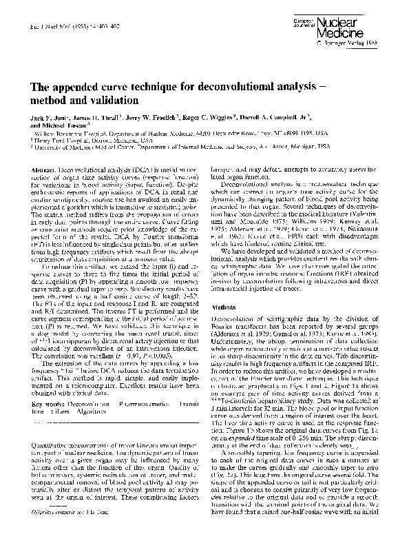 (PDF) The appended curve technique for deconvolutional analysis ?method and validation