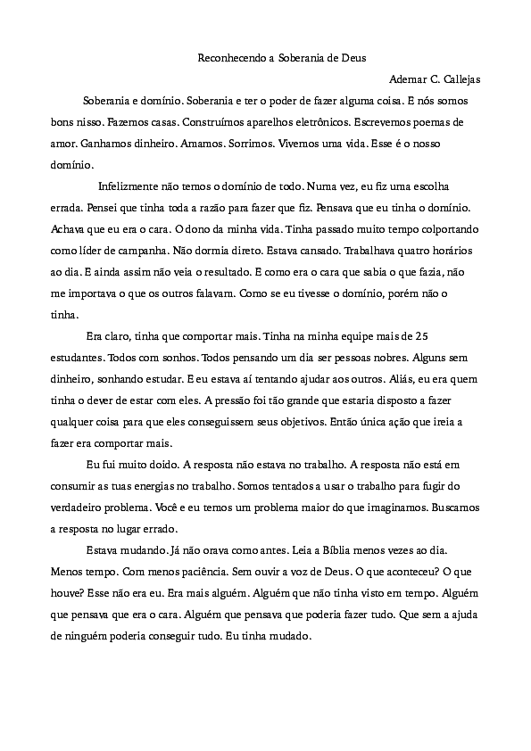 (PDF) Reconhecendo a Soberania de Deus | Ademar Chavez - Academia.edu