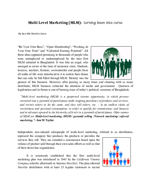 multi level marketing pyramid scheme