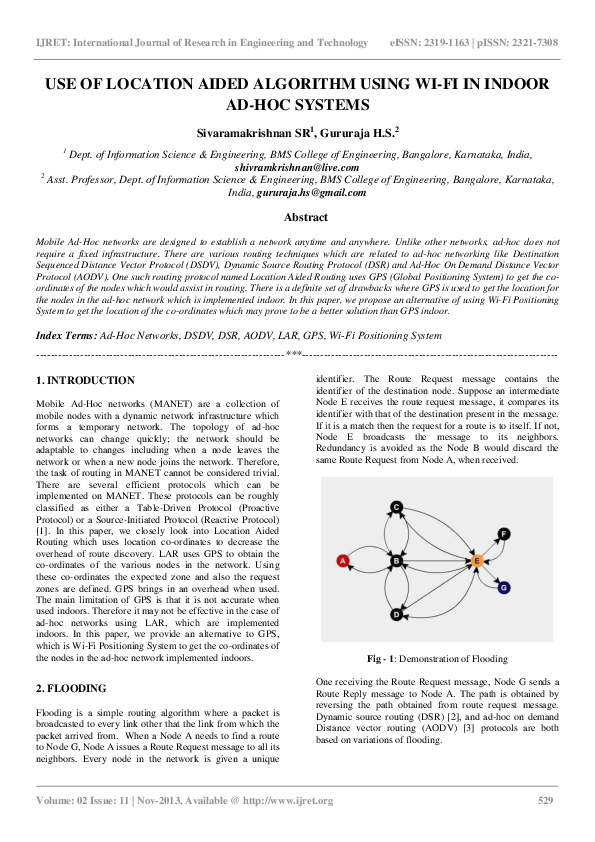 Pdf Use Of Location Aided Algorithm Using Wi Fi In Indoor Ad Hoc Systems