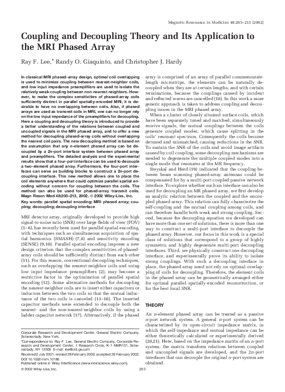 (PDF) Coupling and decoupling theory and its application to the MRI ...
