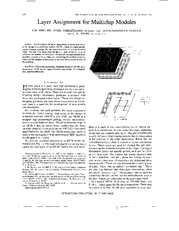 Pdf Layer Assignment For Multichip Modules Jan Ming Ho