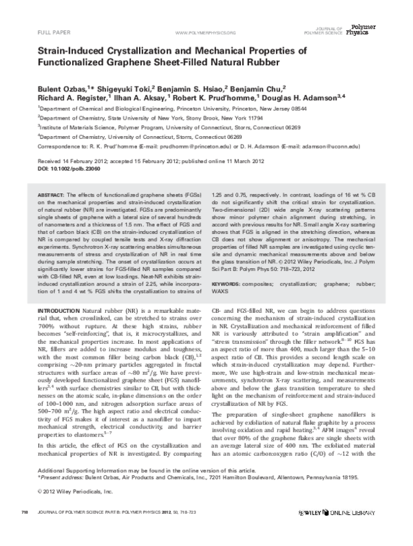 (PDF) Strain-induced crystallization and mechanical properties of ...