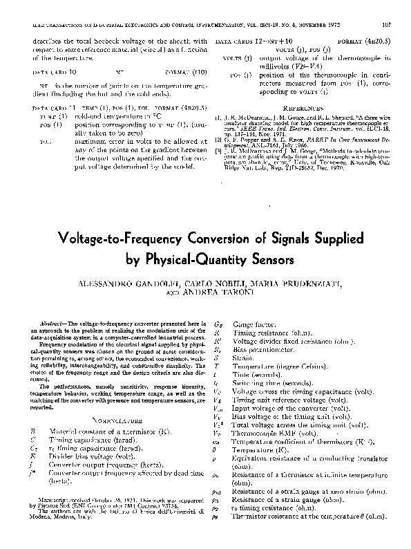 (PDF) Voltage-to-Frequency Conversion of Signals Supplied by Physical-Quantity Sensors