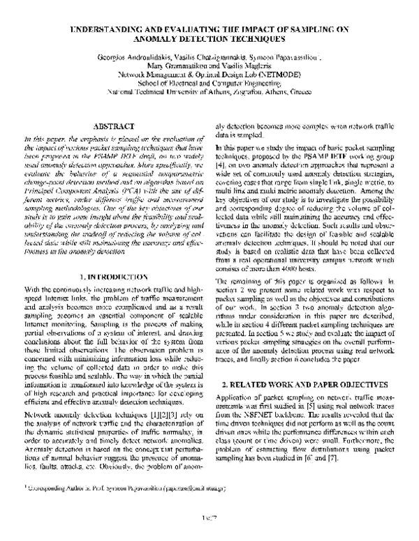 (PDF) Understanding and Evaluating the Impact of Sampling on Anomaly Detection Techniques