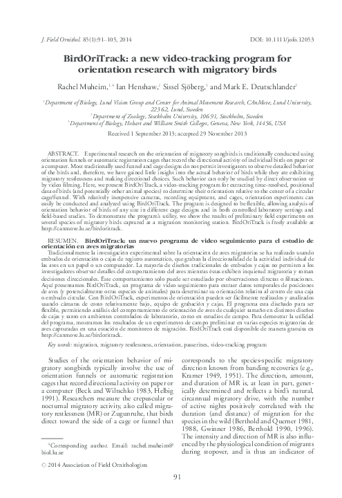 (PDF) BirdOriTrack: a new video-tracking program for orientation ...