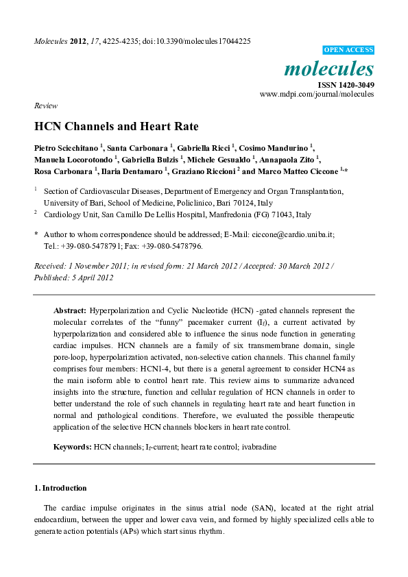 (PDF) HCN Channels and Heart Rate