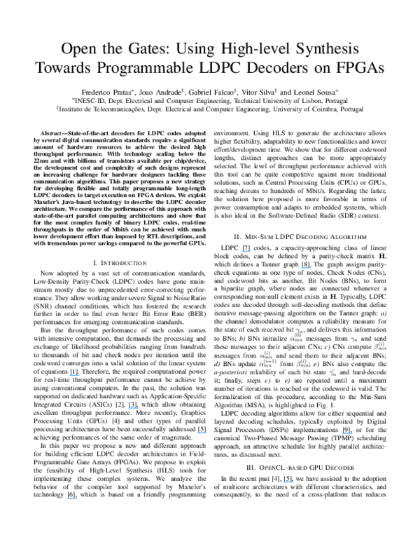 (PDF) Open the Gates: Using High-level Synthesis towards programmable ...