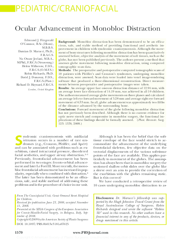 (PDF) Ocular Advancement in Monobloc Distraction