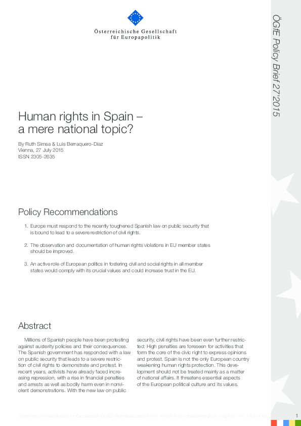 (PDF) Human rights in Spain – a mere national topic?