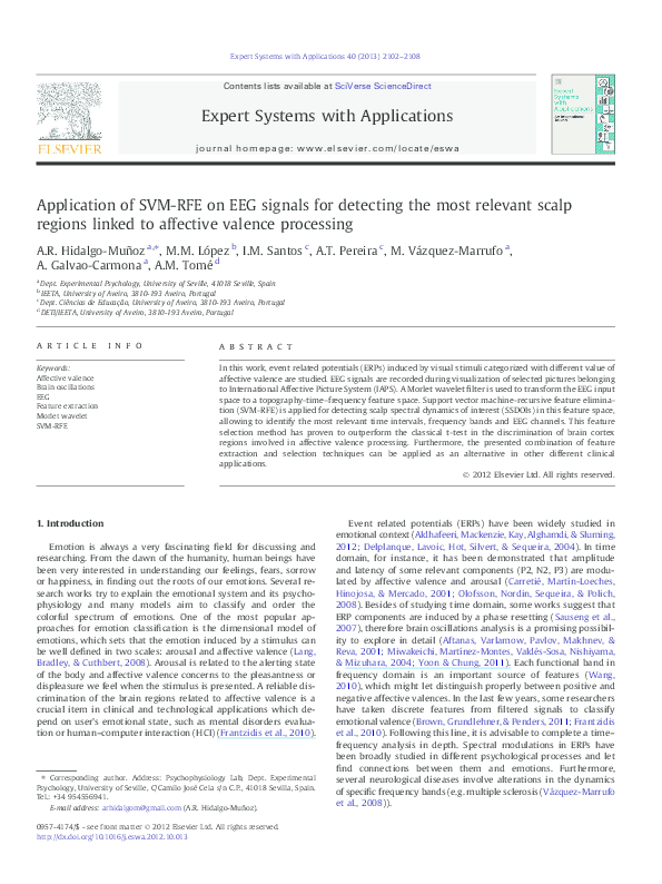 (PDF) Application of SVM-RFE on EEG signals for detecting the most ...