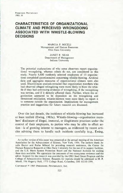 (PDF) CHARACTERISTICS OF ORGANIZATIONAL CLIMATE AND PERCEIVED ...
