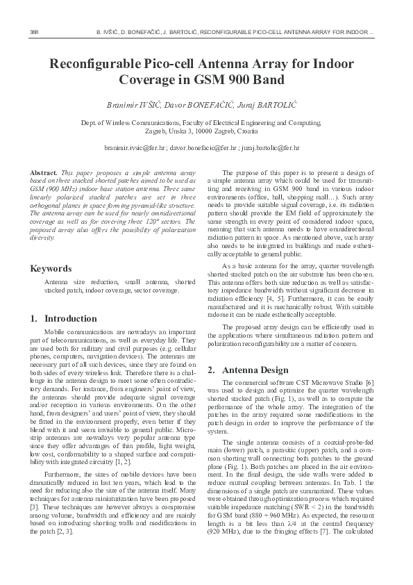 (PDF) Reconfigurable Pico-cell Antenna Array for Indoor Coverage in GSM ...