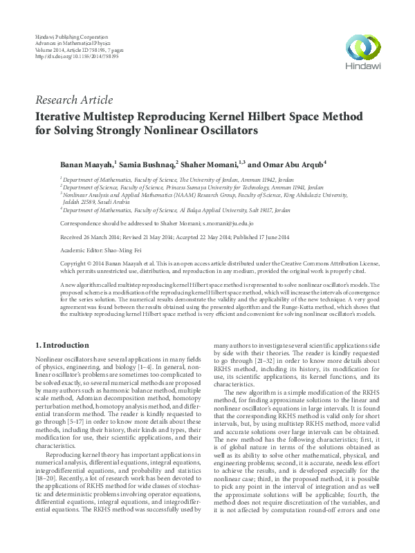 (PDF) Iterative Multistep Reproducing Kernel Hilbert Space Method for ... (PDF) Iterative Multistep Reproducing Kernel Hilbert Space Method for ...