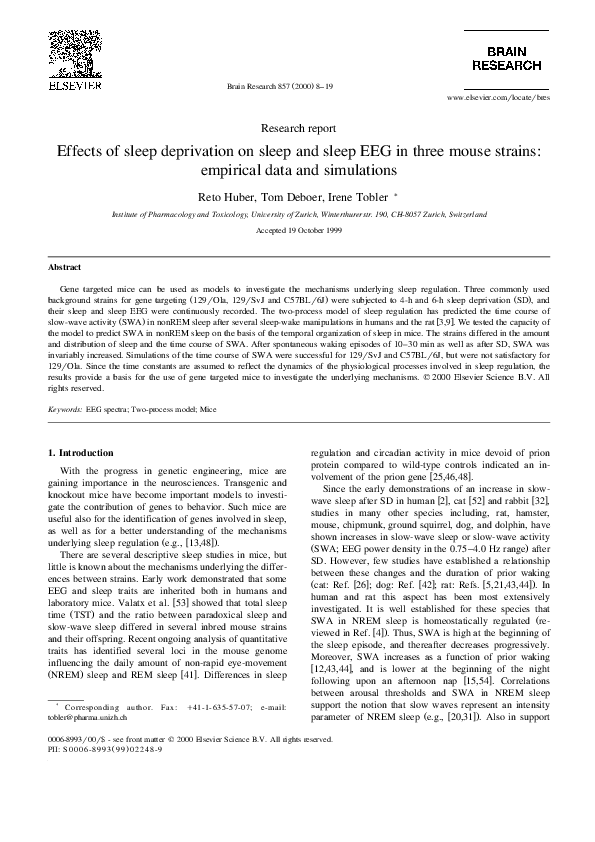 (PDF) Effects of sleep deprivation on sleep and sleep EEG in three ...