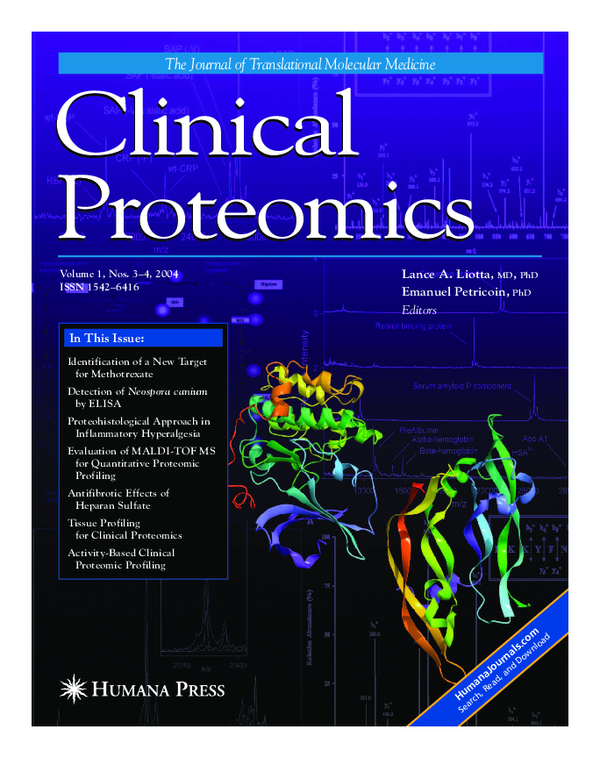 (PDF) Antibody-Based Tissue Profiling As a Tool for Clinical Proteomics