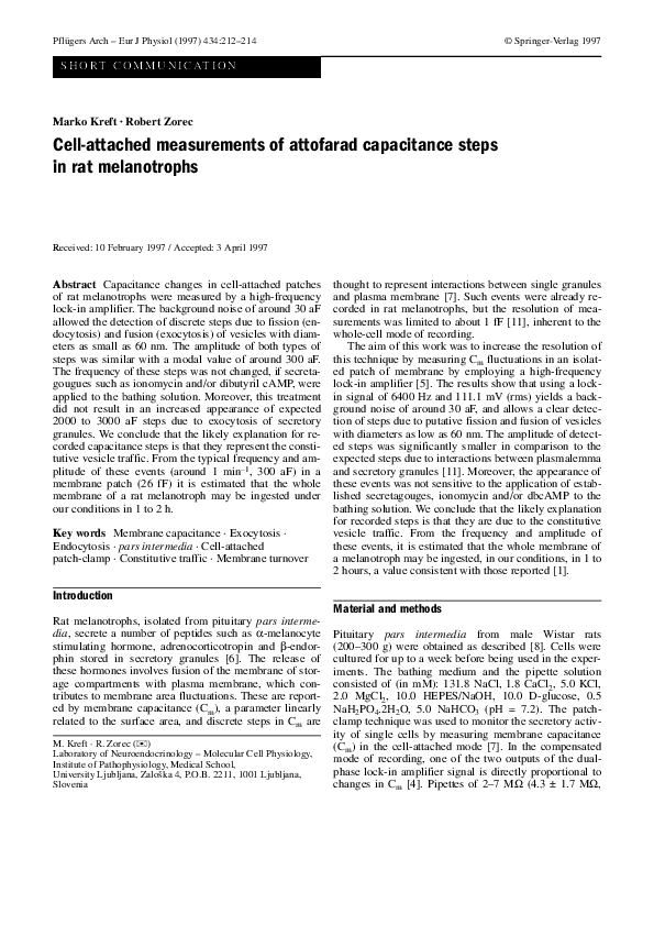 (PDF) Cell-attached measurements of attofarad capacitance steps in rat ...