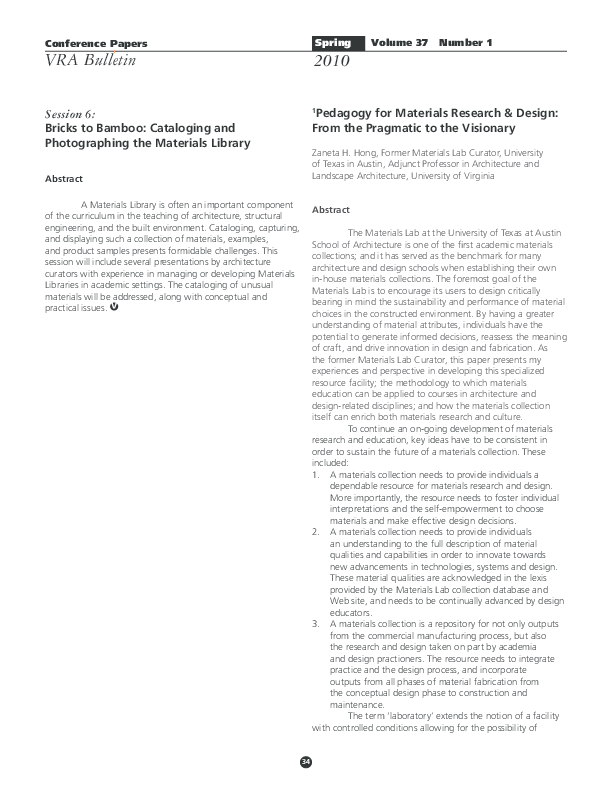 (PDF) Pedagogy for Materials Research & Design