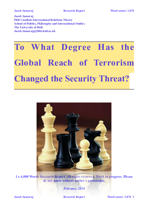 (PDF) To what degree has the global reach of terrorism changed the ...
