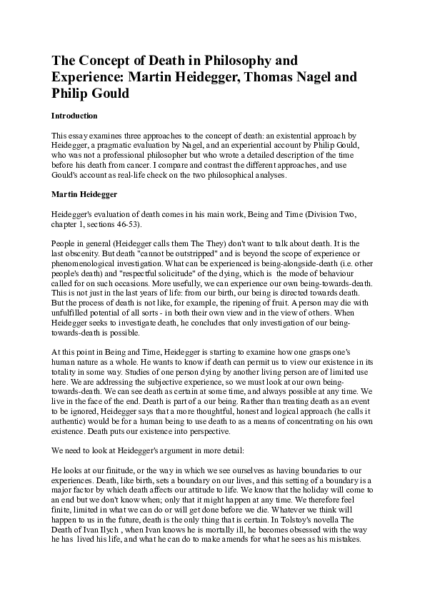 (DOC) The Concept of Death in Philosophy and Experience