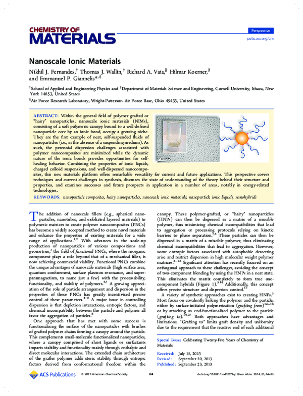 (PDF) Nanoscale Ionic Materials
