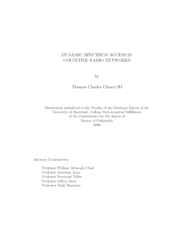 Pdf Dynamic Spectrum Access In Cognitive Radio Networks