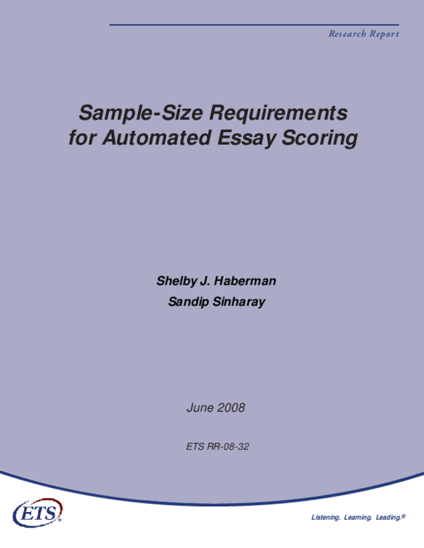 (PDF) SAMPLE-SIZE REQUIREMENTS FOR AUTOMATED ESSAY SCORING