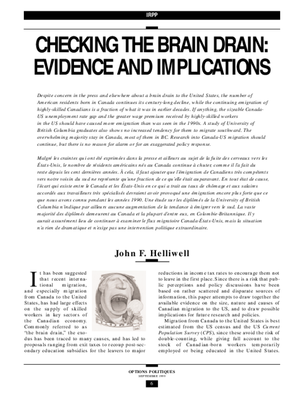 (PDF) Checking the Brain Drain: Evidence and Implications