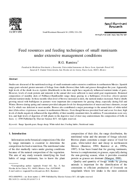 (PDF) Feed resources and feeding techniques of small ruminants under ...