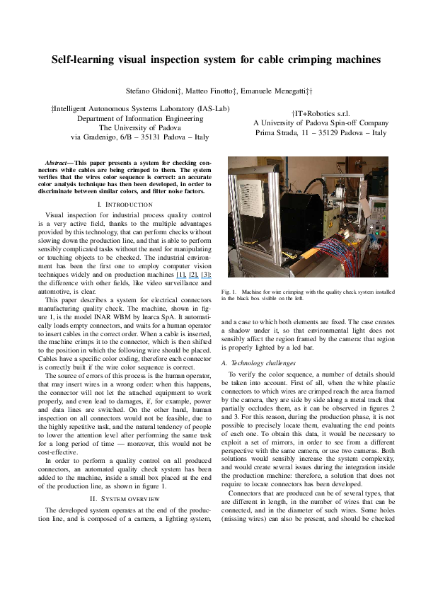(PDF) Self-learning visual inspection system for cable crimping machines