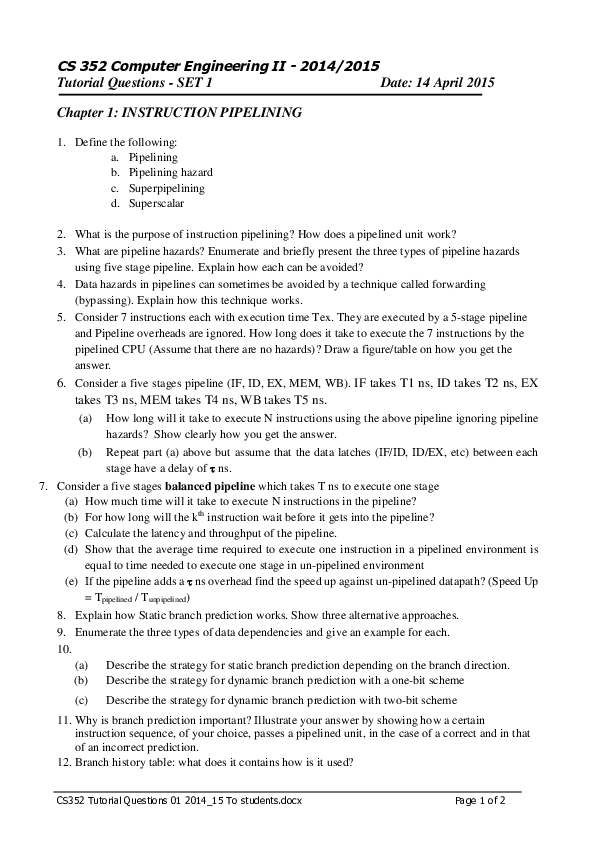 (PDF) Chapter 1: INSTRUCTION PIPELINING