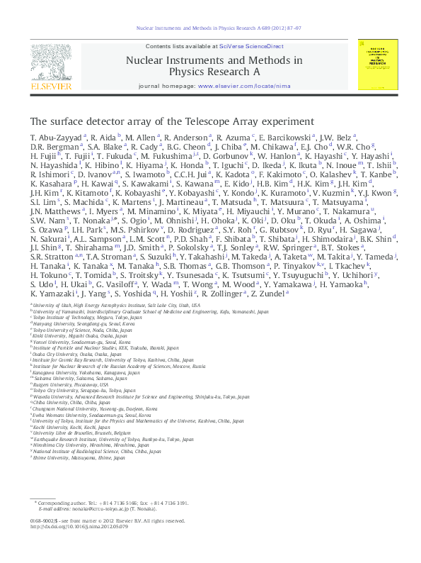 Pdf The Surface Detector Array Of The Telescope Array Experiment