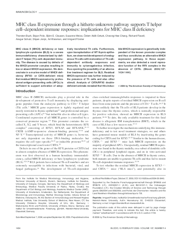 (PDF) MHC class II expression through a hitherto unknown pathway ...