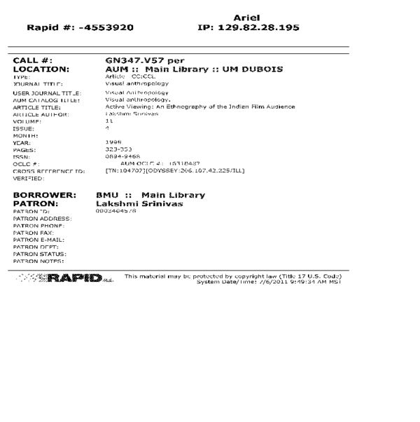 (PDF) Active viewing: An ethnography of the Indian film audience