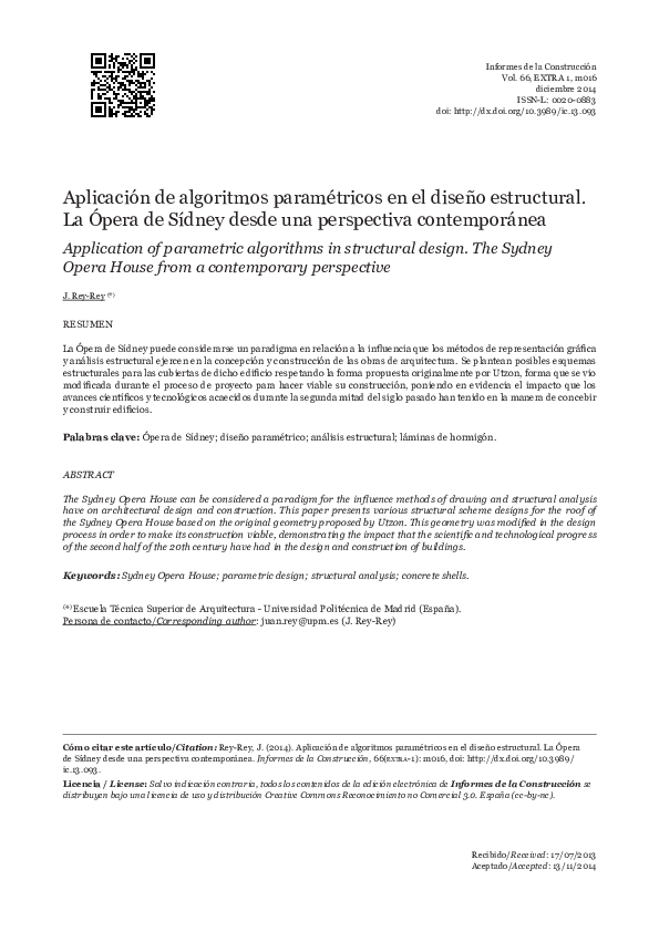 (PDF) Application of parametric algorithms in structural design. The ...