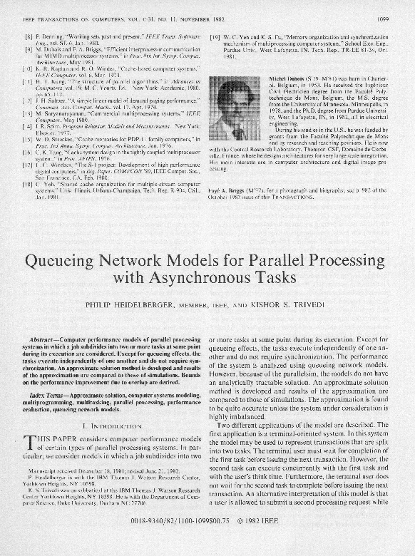 Pdf Queueing Network Models For Parallel Processing With Asynchronous